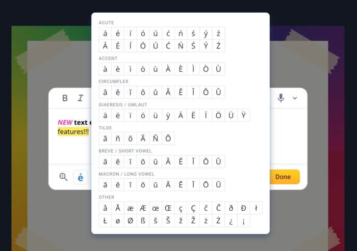 Feature update - more options in the text editor - Book Creator app