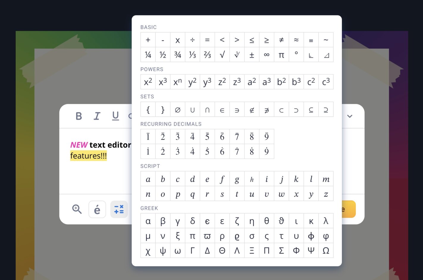 Feature update - more options in the text editor - Book Creator app