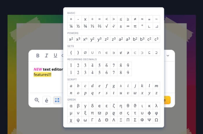 Feature update - more options in the text editor - Book Creator app