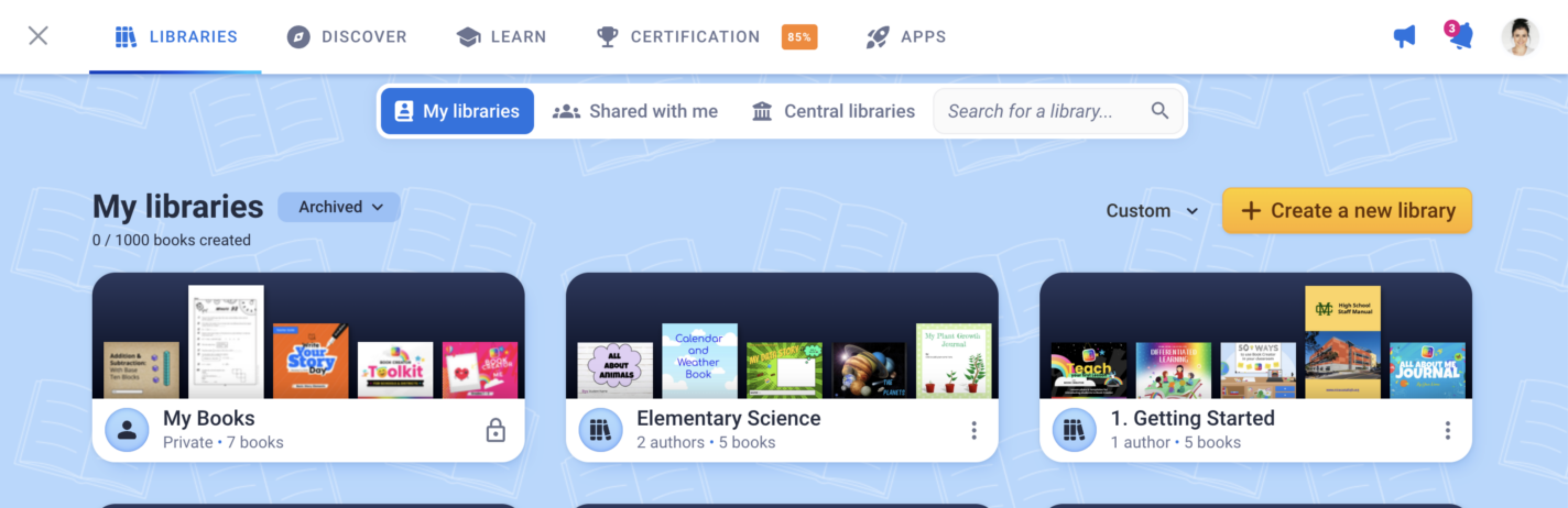 Power Up Your Dashboard: New Tools to Organize Your Libraries - Book Creator app